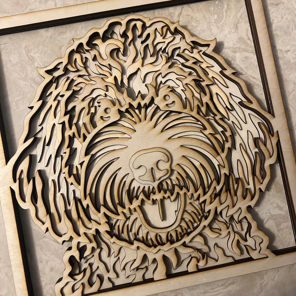 Labradoodle 3D Layered SVG: Laser Cut Dog Wall Art (digital Download ...