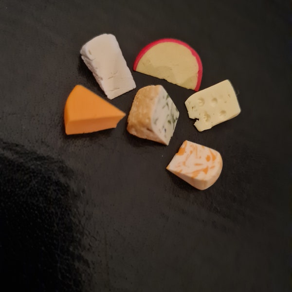 1:12 Scale 6 Mixed Cheese Slices Dolls House Miniatures Food Accessory ...