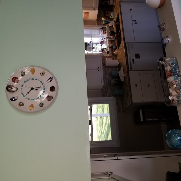 Oyster Plate Wall Clock - Sage Green, Oyster Clock, Oyster Shell Art ...