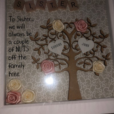 Gift for Sister Gift for Family Family Tree Frame - Etsy