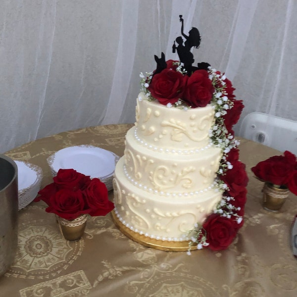 Red Wedding Cake Flowers | Wedding Cake Topper | Red Floral Cake Topper ...