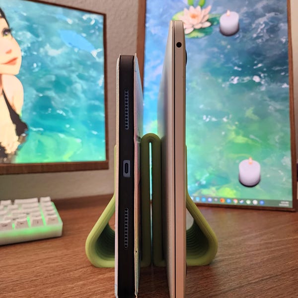 3D Printed Dual Vertical Laptop Stand – Docking Station for MacBook ...