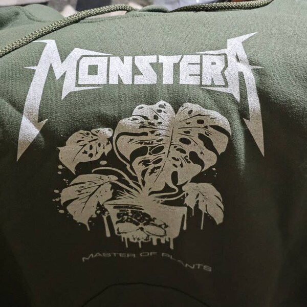 Monstera Hoodie Back Design for Metal Head Plant Lover Gift Idea for ...