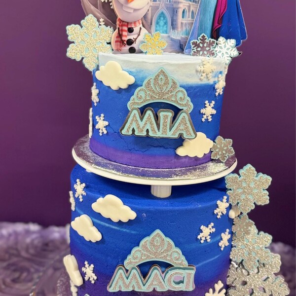 Frozen Cake Topper - Elsa and Anna Princess Party - Princess Birthday ...