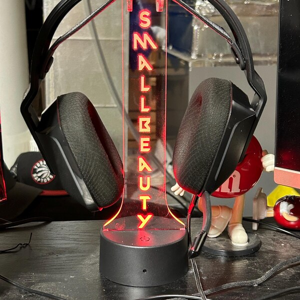 Personalized Light up Headphone Stand for Desk, Gaming Headset Holder ...