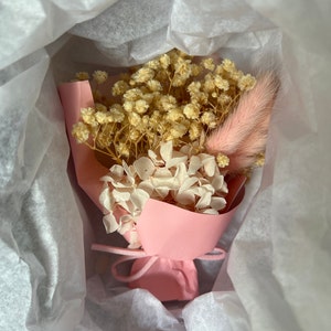 Handmade Mini Natural Dried Flower Bouquet rosy Car - Etsy