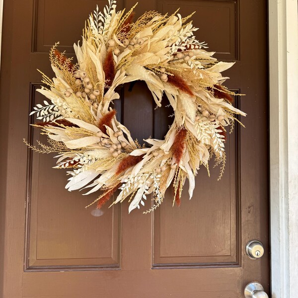 Everyday Farmhouse Greenery Eucalyptus Wreath Cottage Front Door Décor ...