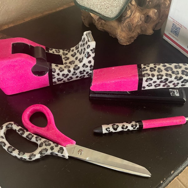 Leopard Office Desk Set - Etsy