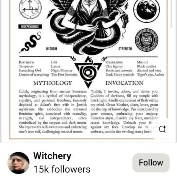 Grimoire of Lilith Moon, Lilith Symbol Astrology Guide Full Moon ...
