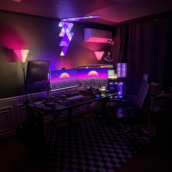 Modern Table Lamp, RGB Desk Lights, Aesthetic Room Decor, Ambient Desk ...