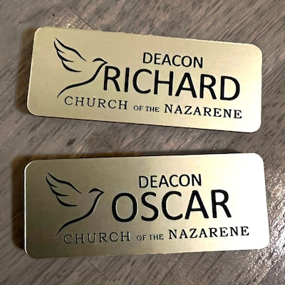 Christian Church Name Badge With Magnet 3 X 1 1 /4 Custom-engraved for ...