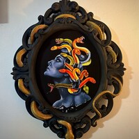 Handmade Ornate Oval Plaster Snake Serpent Frame (goth, Gothic, Dark ...