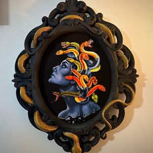 Handmade Ornate Oval Plaster Snake Serpent Frame With Baphomet - Etsy