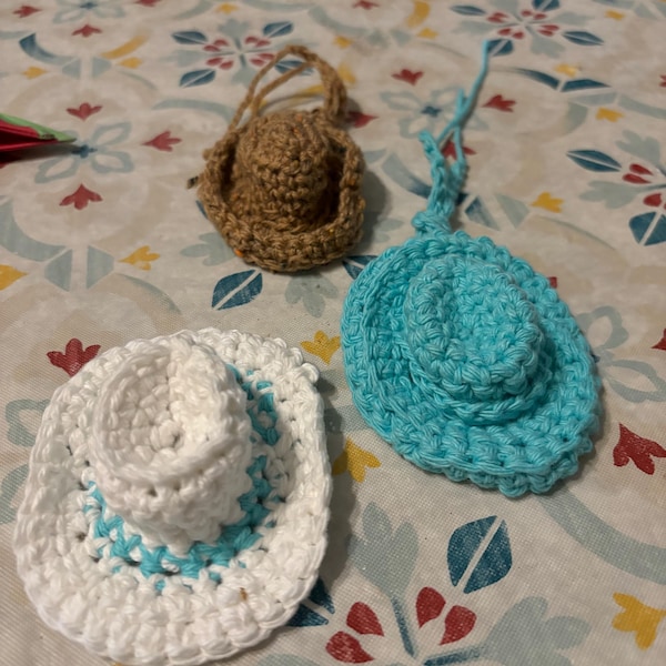 Cowgirl Hat Keychain Crochet Pattern Pdf, Cowboy Hat Mini Crochet ...