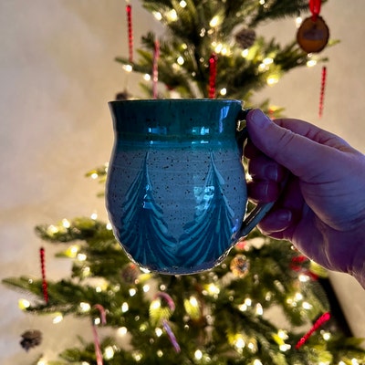 Winter Tree Ceramic Coffee Mug - Etsy