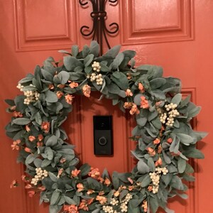 Spring Berry Wreath, Farmhouse Wreath, Lambs Ear Wreath, Front Door ...