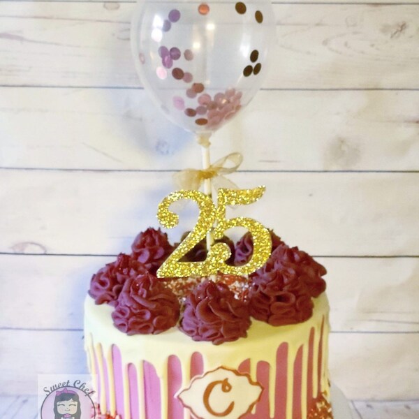 25th Birthday Cake Topper, 25th Cake Topper, 25 Birthday Cake Topper ...
