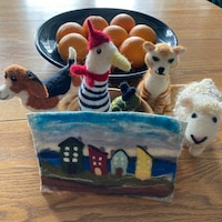 Sheep Felted Painting Kit Landscape Picture Needlepoint - Etsy Canada