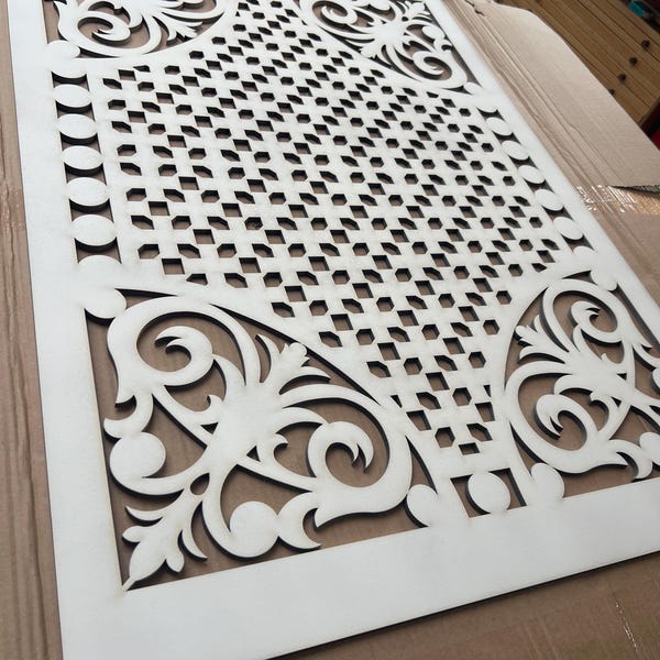 Art Deco Trellis Column Decorative Screen for Radiator Cabinets | Laser ...