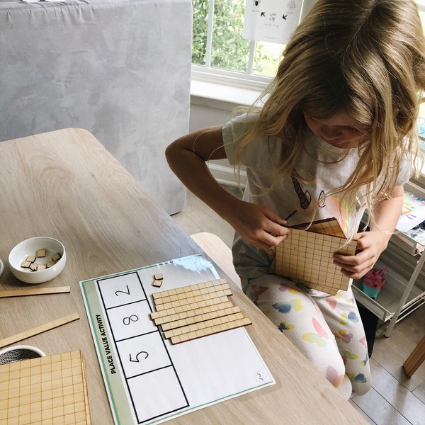 Base 10 Math Manipulatives, Homeschooling, Montessori, Hundreds, Place ...