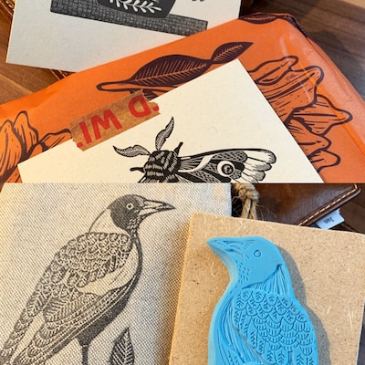 Set of 5 Hand Carved Stamps Hand Carved Stamp Mounted or - Etsy