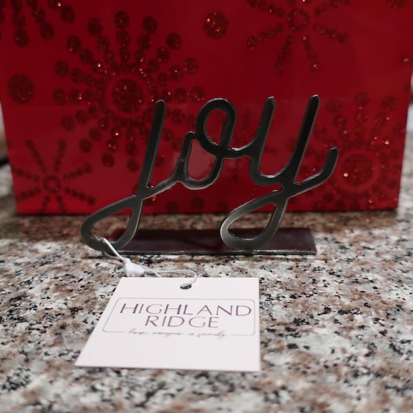 Joy Word Sign | Word Art Joy Accent Holiday Gift Metal Sign ...