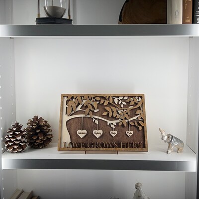 Personalized Wooden Family Tree Wall Art, Custom Design Family Tree ...