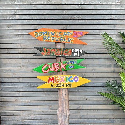 Tiki Decor Directional Signs Fantastic Large Wood Arrow Signs - Etsy