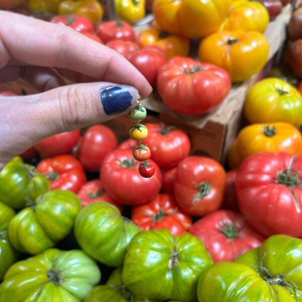 Tomato Earrings Miniature Food Jewelry Gardener Gifts tomato Girl ...
