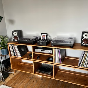 FUSION Series Vinyl Record Cabinet With Floating Shelf Minimal Design ...