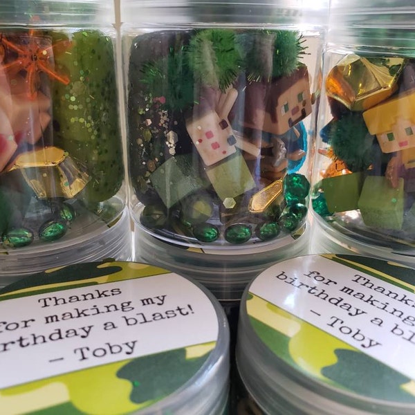 Minecraft Inspired Party Favor Play Dough Jars - Etsy Canada