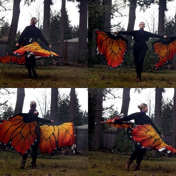 Mothra Wings. Belly Dance Unique Wings Made to Order. Hand Painted Silk ...