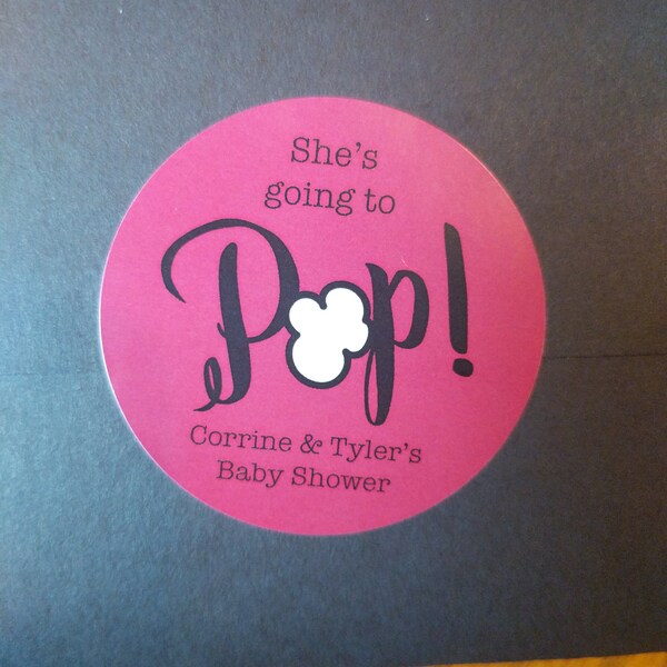 Going to Pop Stickers, Solid Color Background Stickers, Baby Shower ...