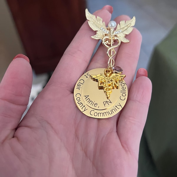 Rn/bsn/lpn/lvn Pin - Personalized Nursing Pin - Nursing Student - Pinning Ceremony - Graduation ...