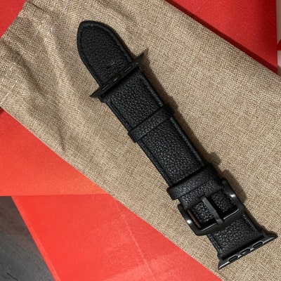 Personalised Leather Apple Watch Strap / 38mm 40mm 41mm 42mm 44mm 45mm ...