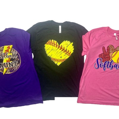 Distressed Softball Heart-add Wording to Support Your Team PNG File ...