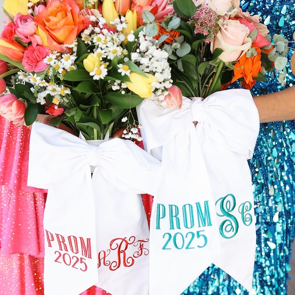 Hoco Custom Embroidered Bouquet Wrap Sash Bow Prom Bouquet Sash With ...
