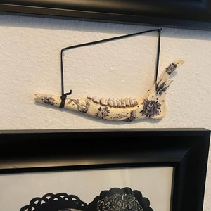 Black and Grey Tattoo Jawbone Wall Hanging Decor Real Bone Painted ...