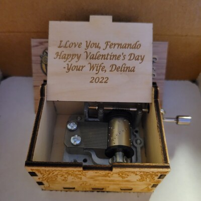 Artistic Music Box, can't Help Falling in Love, Laser Engraved Wood ...