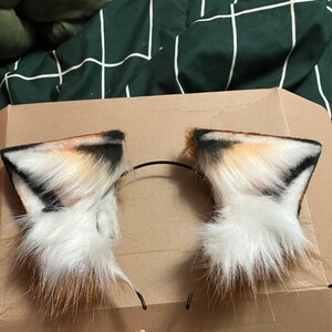 Handmade Fox Ears Tail Set Furry Faux Fur Animal Ears Hairband, Cute ...