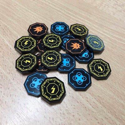 Keyforge Ward and Enrage Tokens Black - Etsy
