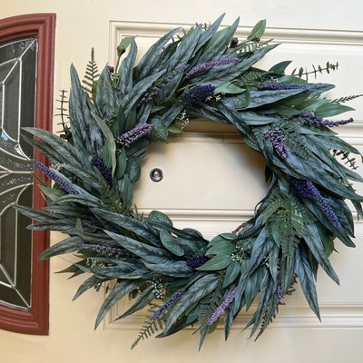 Tan Maple Leaf Pampas Grass Wreath for Front Door Neutral - Etsy