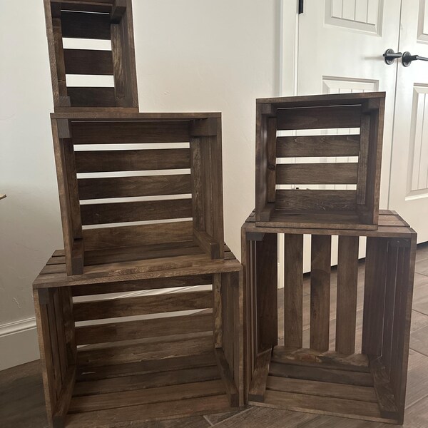 Handmade Wooden Nesting Crates – Rustic Farmhouse Storage Set - Etsy