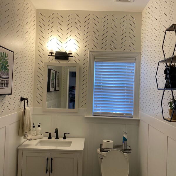 Geometric Wall Stencil | Square Plaid Wall Stencil | Diagonal Plaid ...