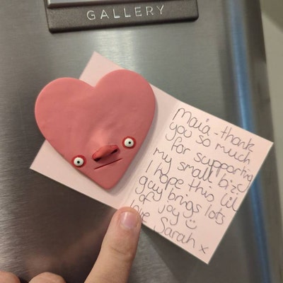 Worried Heart Face Magnet, Weird Clay, Weird Gift, Original, Unusual ...