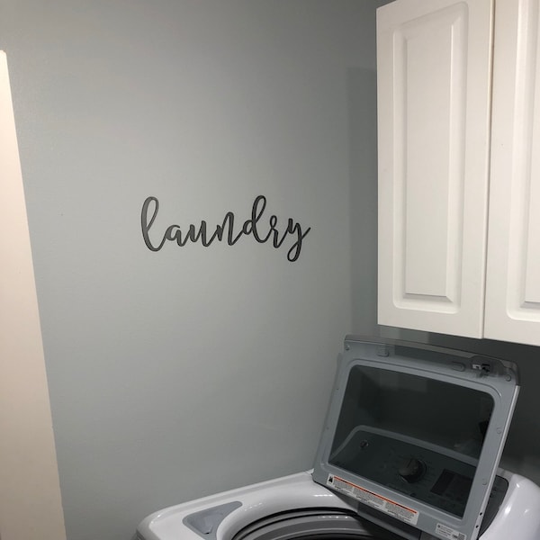 Laundry Metal Sign Metal Wall Art Laundry Sign Metal Words Metal Wall ...