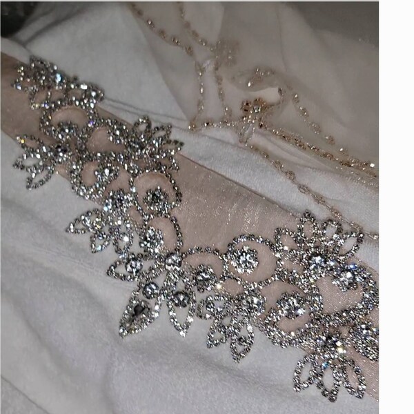 Put a Bow on It Stretchy Lace Blue Stretchy Choker With a Sparkling ...