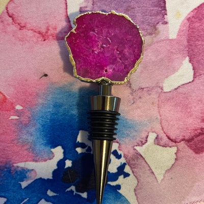 White Gemstone Bottle Stoppers With Rose Gold and Gold - Etsy