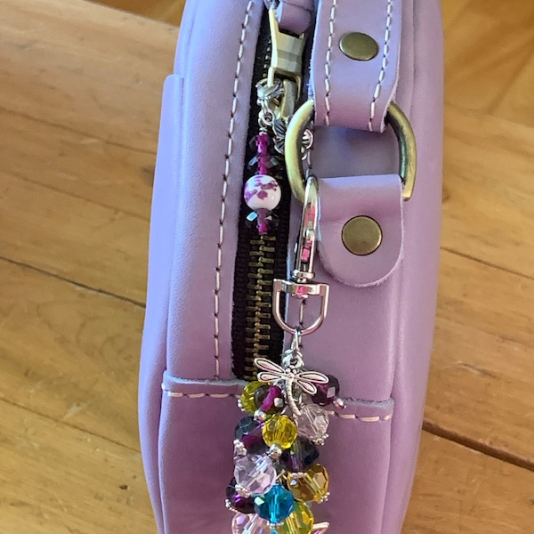 Rainbow Purse Dangle, Heart Purse Charm, Beaded Clip for Purses ...