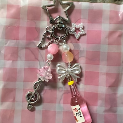 Aesthetic Y2k Beaded Green Korean Soda Star Keychain - Etsy